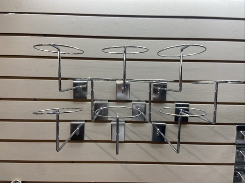 Set Of 9 Chrome Hat Racks for Slatwall Panels Display | eBay