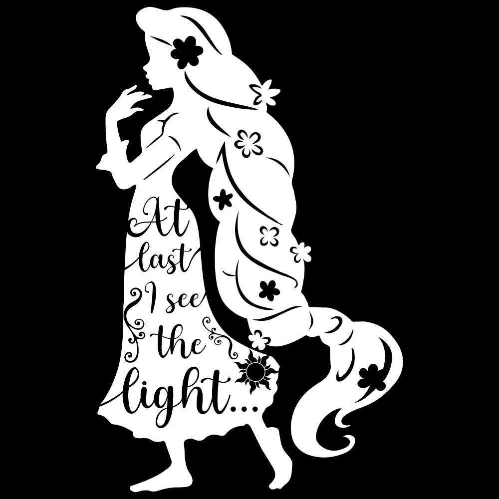 Rapunzel Silhouette Black