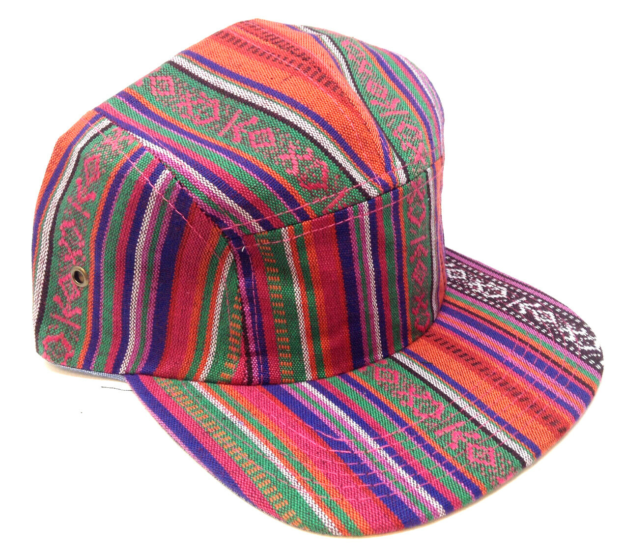 CROWN TRIBAL NATIVE AMERICAN NAVAJO AZTEC 5 PANEL CAMPER STRAPBACK HAT ...