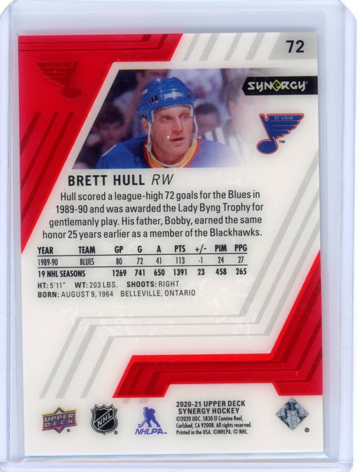 2020-21 UD Synergy Brett Hull Legend Base Red Parallel - St Louis Blues ...