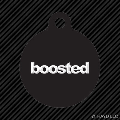 Boosted Keychain Round with Tab dog engraved many colors jdm turbo | eBay