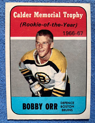 1967-68 TOPPS HOCKEY BOBBY ORR ROOKIE CALDER MEMORIAL TROPHY #118 ...