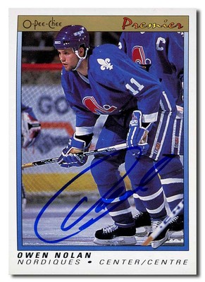 Owen Nolan Autographed 1990-91 O-Pee-Chee Premier Rookie Card | eBay
