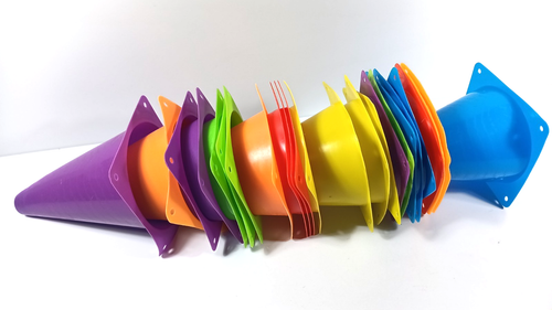 24 PCS 7 inch Plastic Agility Cones for Kids Mini Traffic Safety Cones ...