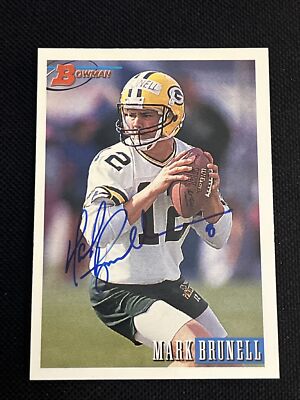 MARK BRUNELL 1993 BOWMAN ROOKIE SIGNED AUTOGRAPHED CARD #166 GREEN BAY ...