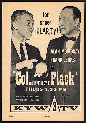 1958 KYW TV AD~COL. HUMPHREY J. FLACK~ALAN MOWBRAY~FRANK JENKS~FULL ...