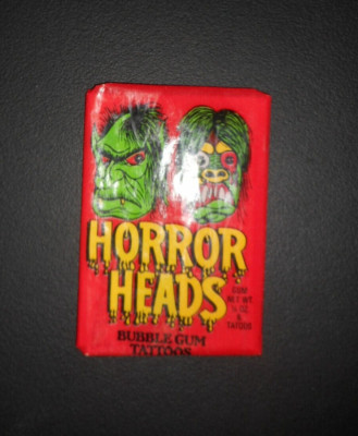 1972 HORROR HEADS MONSTER TATTOOS UNOPENED WAX PACK DONRUSS *SCARCE ...