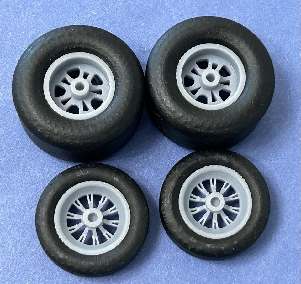 Resin 15/17 Scale inch “RC Comp Hammer” Wheels With Drag Slicks 1/24, 1 ...
