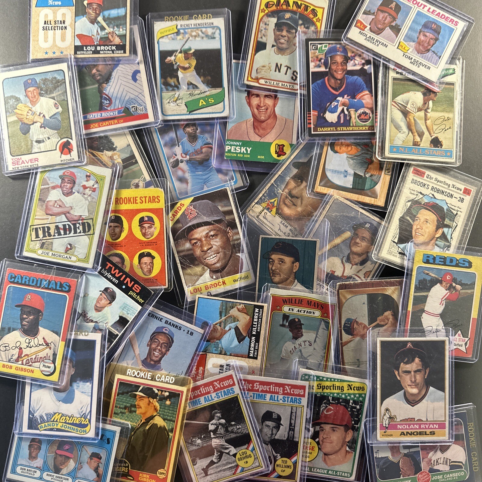 Baseball Cards Vintage Lot 1950’s - 90s Over 100 MLB Cards. Mays ...