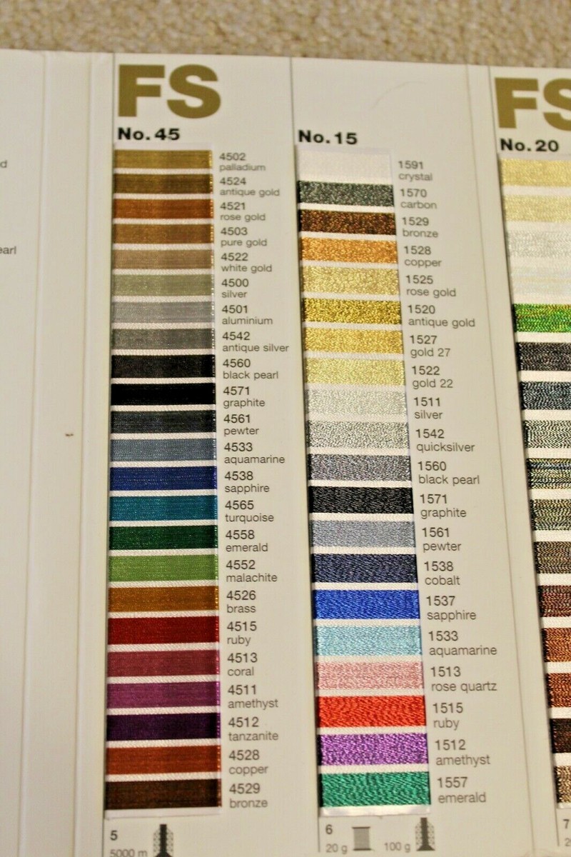 Madeira Embroidery Thread Color Chart