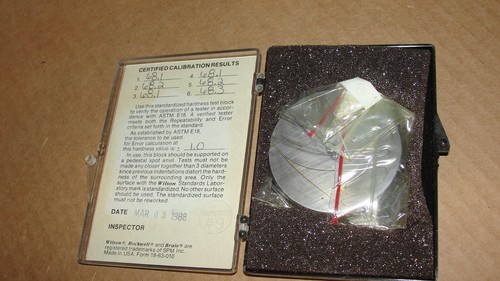 WILSON ROCKWELL HARDNESS TEST BLOCK - A SCALE | eBay
