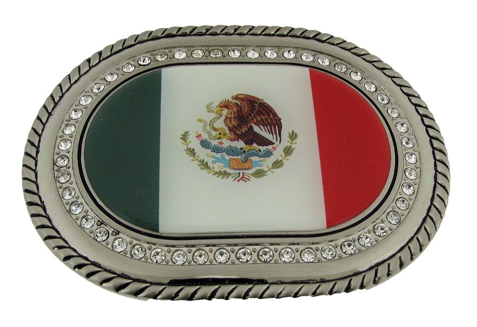 Mexico Flag Belt Buckle Mexican National Day Gift Soccer Team Silver ...
