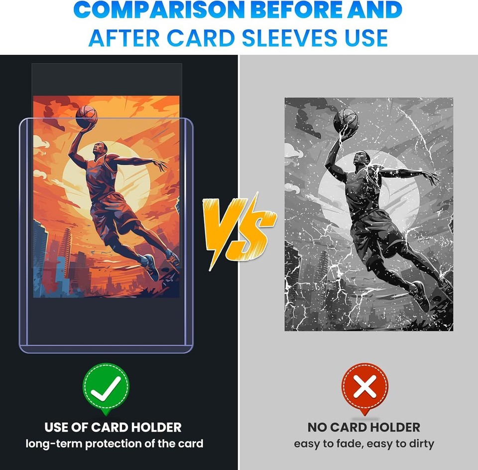 Trading Card Sleeves Hard Plastic Clear Case Holder 200 Baseball Cards ...