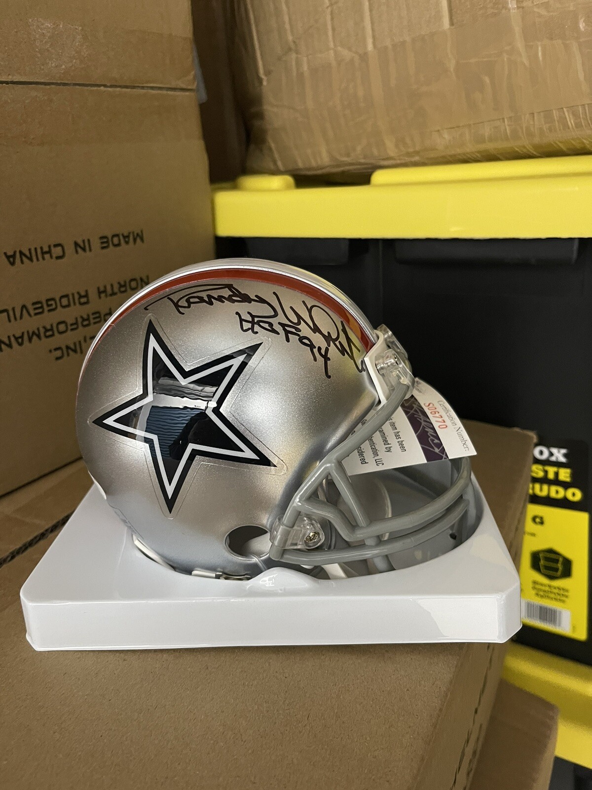 DALLAS COWBOYS Randy White #54 Signed TB COWBOYS MINI HELMET HOF 94 JSA ...