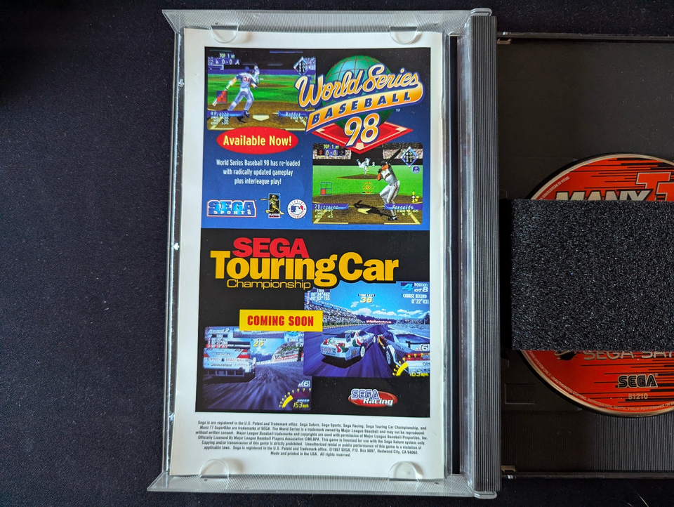 Manx TT SuperBike (Sega Saturn, 1997) Complete CIB w/ Foam Block ...