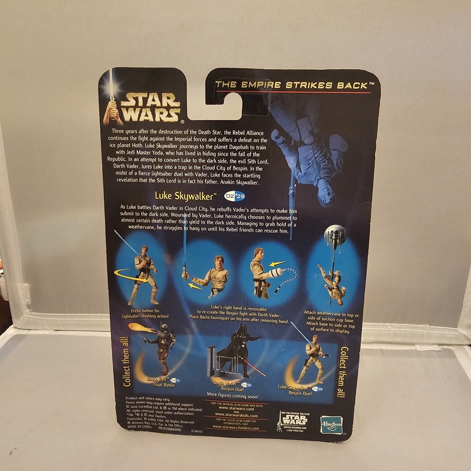 Hasbro Star Wars 2002 Luke Skywalker Bespin Duel, Stump Empire Strikes ...