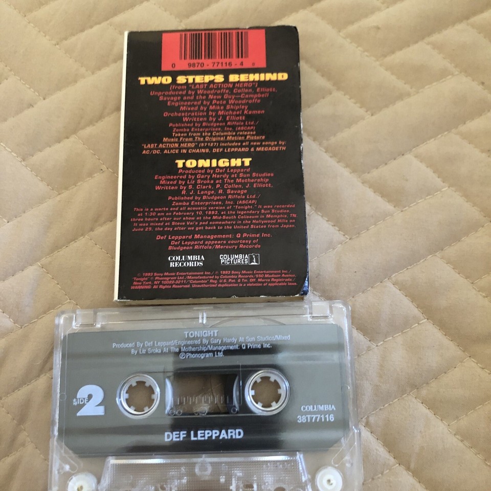 Def Leppard Two Steps Behind Cassette Single 1993 LN Free Shipping ...