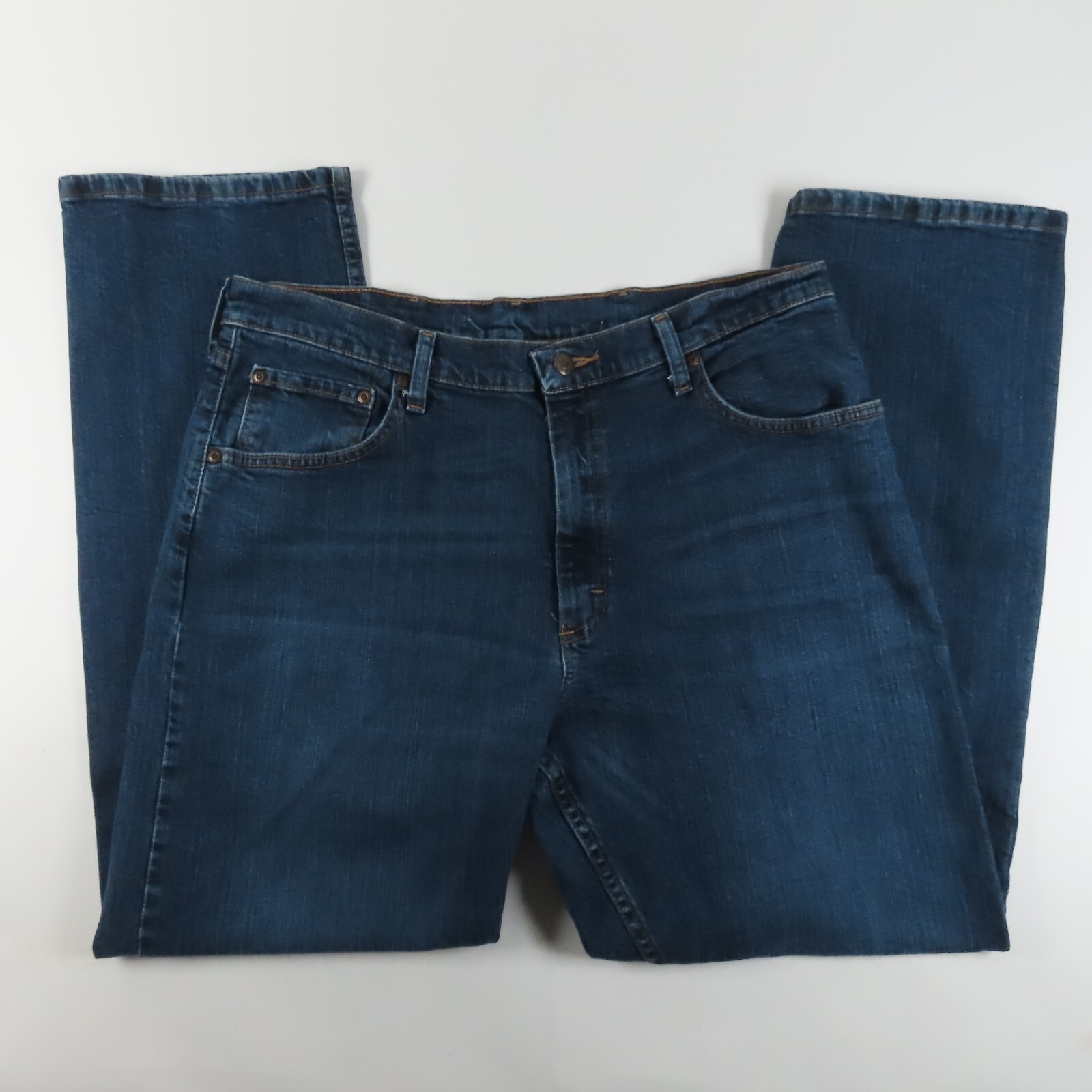 Wrangler Mens Jeans Size 36x30 Relaxed Fit Mid Rise Dark Wash Blue ...