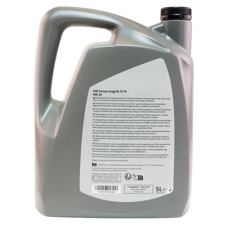 5 Liter Original VW Motoröl Longlife IV FE 0W20 5L 508.00/509.00 ...