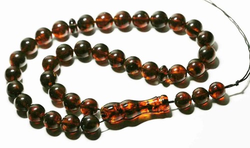 Amber Prayer Genuine Baltic Amber Islam Prayer 33 Beads Tasbih pressed ...