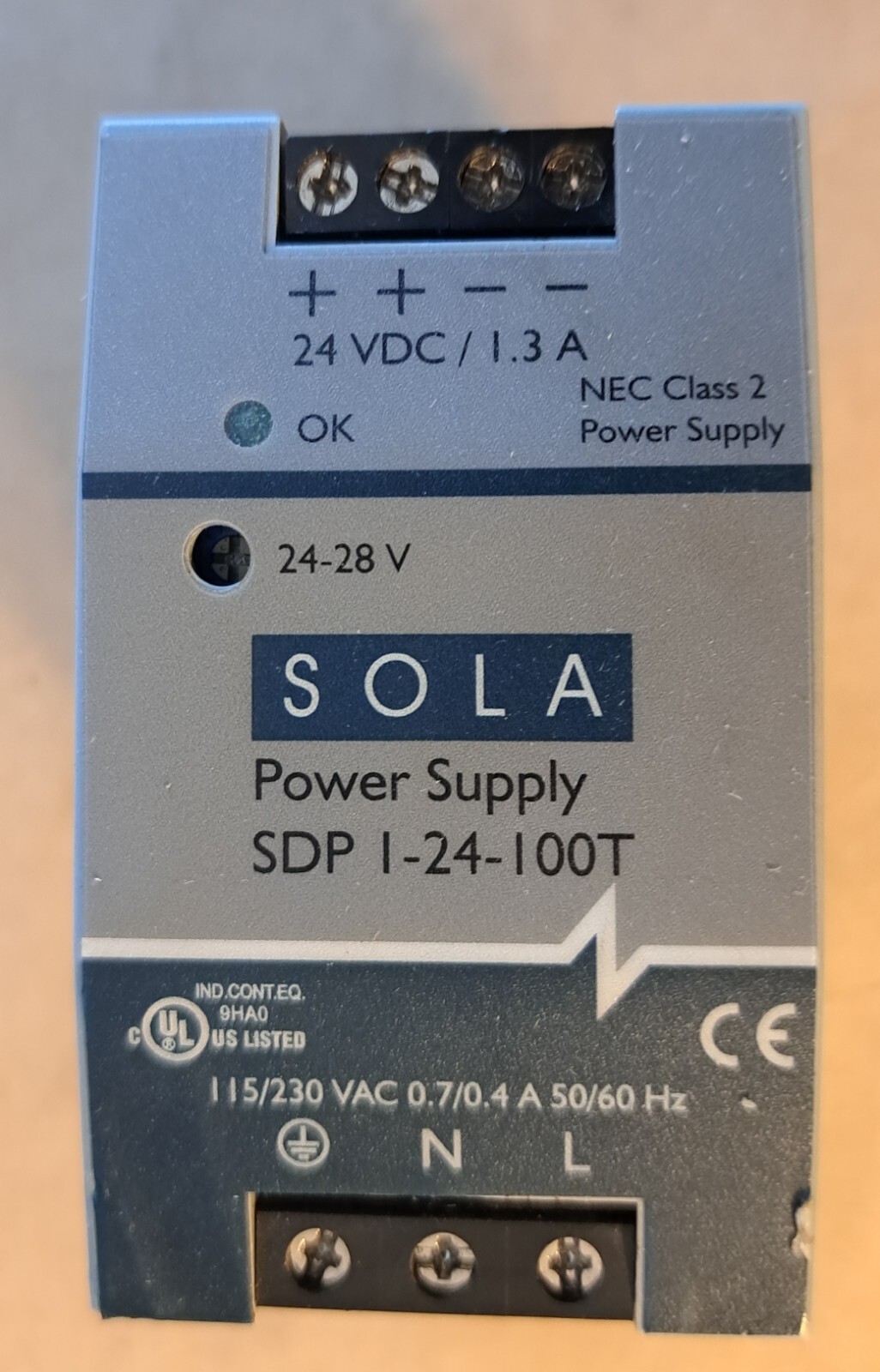 Sola SDP 1-24-100T 24 VDC 1.3 Amp Power Supply SDP124100T SDP 124100T ...
