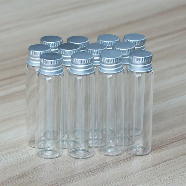 6ml 10~100pcs Essential Vials Aluminum Storing Jars Tiny Glass Bottles ...