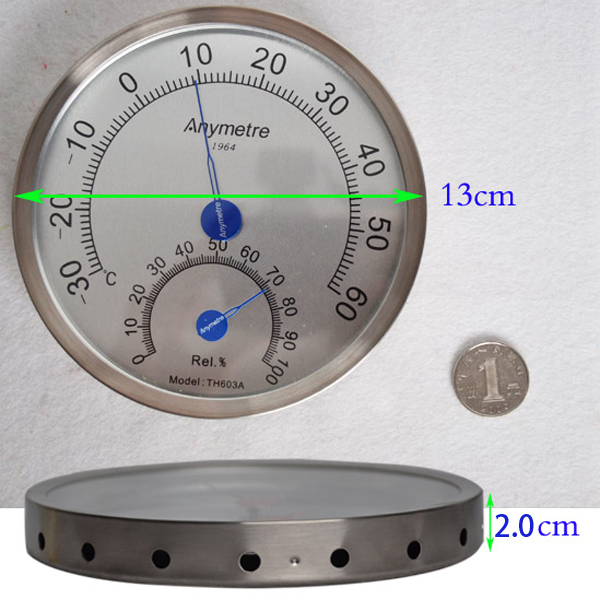 Stainless Steel Case Thermometer Hygrometer Indoor House Outdoor ...