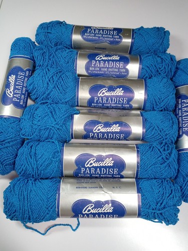 Bucilla Paradise Yarn Lot of 8 Skeins-Blue-Each Skein 88 Yards-NOS | eBay