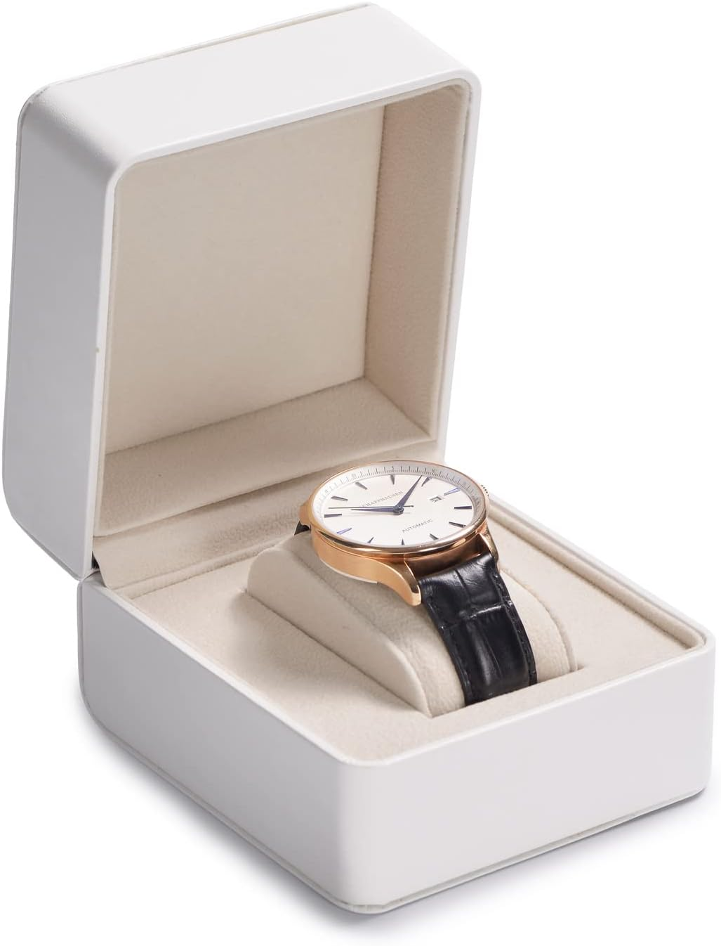 PU Leather Watch Pouch White Watch Box Womens Watch Roll Watch Gift Box ...