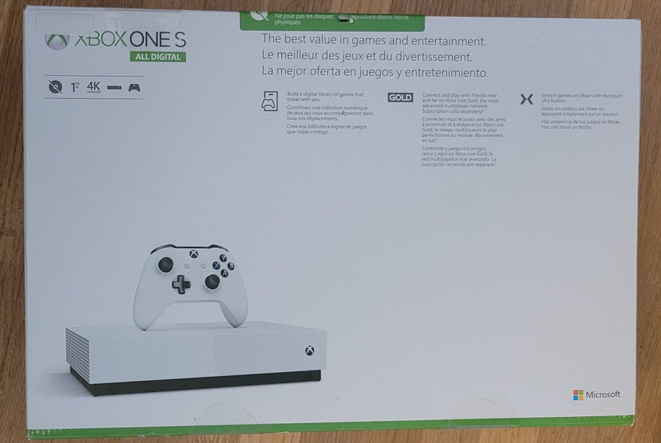 New Microsoft XBOX ONE S 1TB All-Digital Edition White System Gaming ...