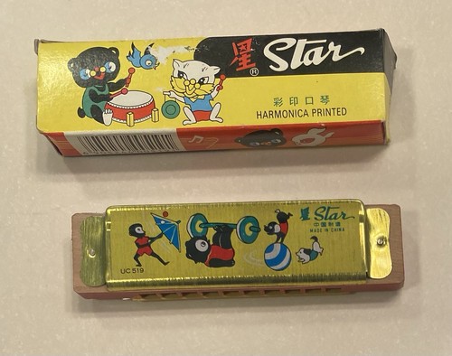 Star Harmonica Vintage Made In China w/ Box UC 519 Cartoon Characters ...