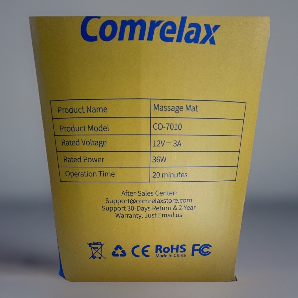 Comrelax Massage Mat CO-7010 – Portable Full Body Heating Mat w/ Pillow ...