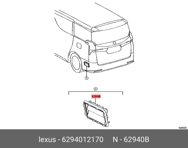 Genuine OE Duct Assembly Quarter 6294012170 for Toyota 62940-12170 ...