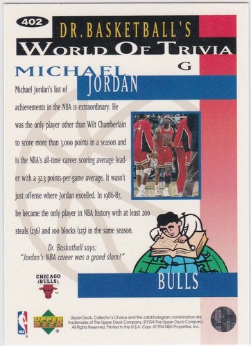 MICHAEL JORDAN AUTO Silver Signature Basketball Card CHICAGO BULLS ...