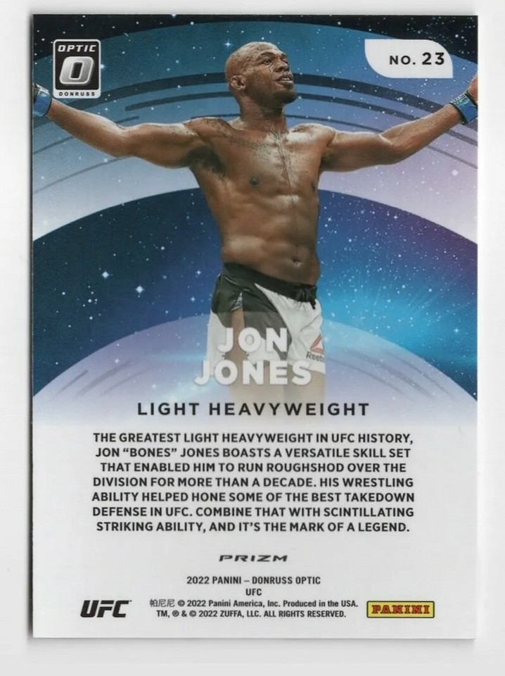Jon Jones 2022 Donruss Optic UFC Star Gazing Silver Prizm Holo ...