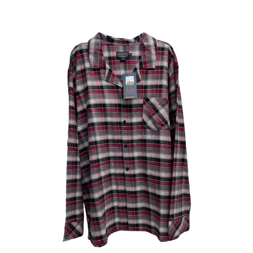 Pendleton Red Black Plaid Flannel Pajama Shirt Long Sleeve Mens ...