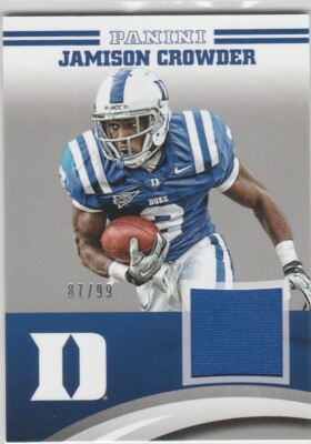 JAMISON CROWDER 2015 DUKE COLLEGIATE JERSEY PATCH SILVER PARALLEL ...