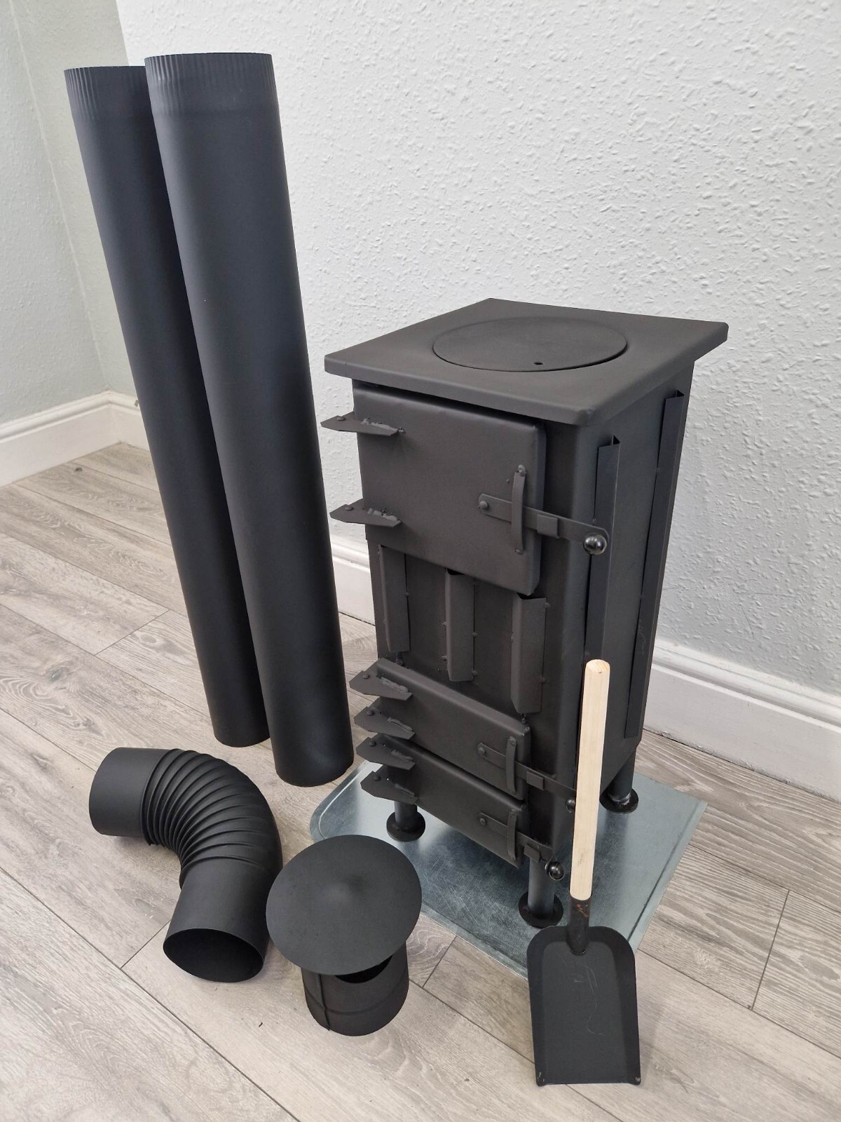 STOVE LOG BURNER WOOD FLUE SYSTEM PIPES SET 6.5KW GARAGE SHED WORKSHOP ...