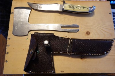 Vintage Western Boulder Colorado CO Fixed Blade Knife/hatchet with ...