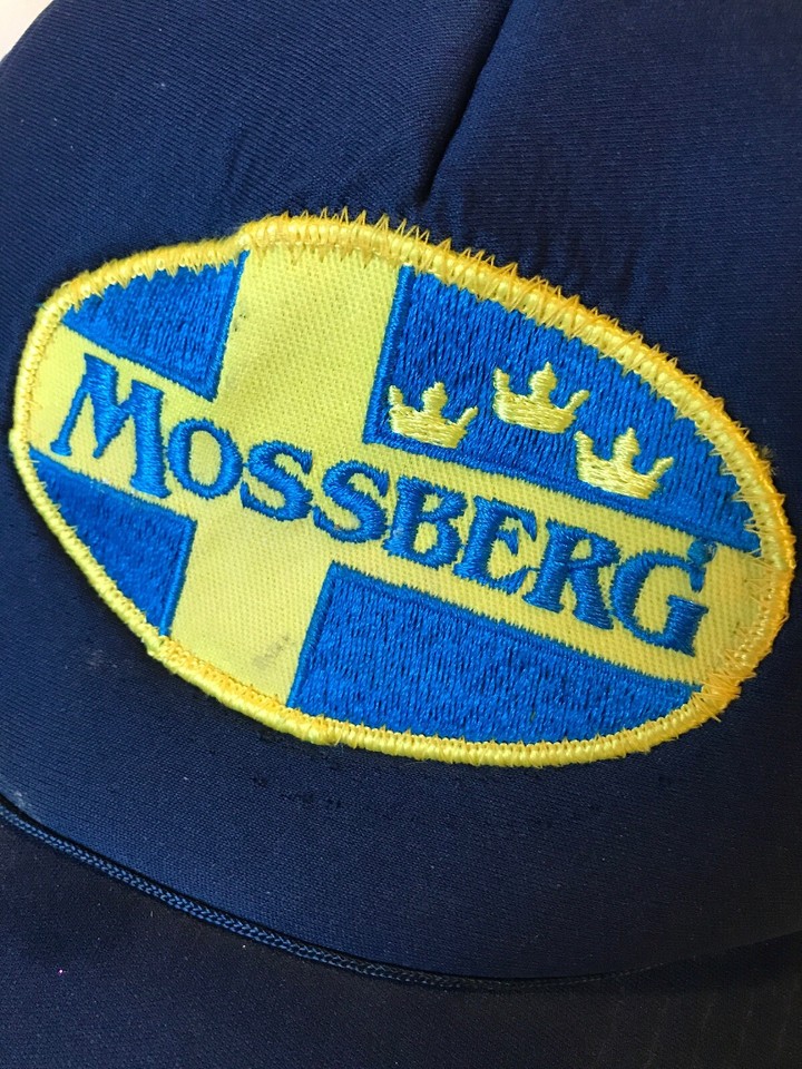 Mossberg Veg Trucker Strapback Hat Blue Baseball Cap Spell Out Thick ...