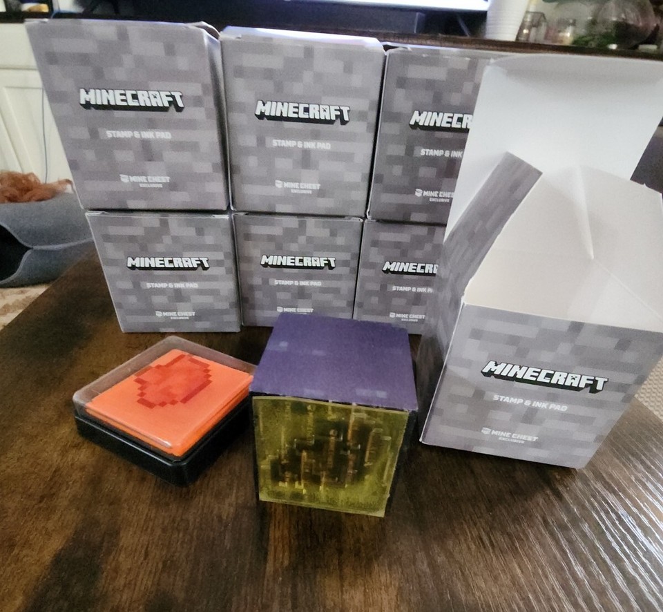 Minecraft Stamp and Ink Pad Loot Crate Mine Chest EXCLUSIVE Lot Of 7 | eBay