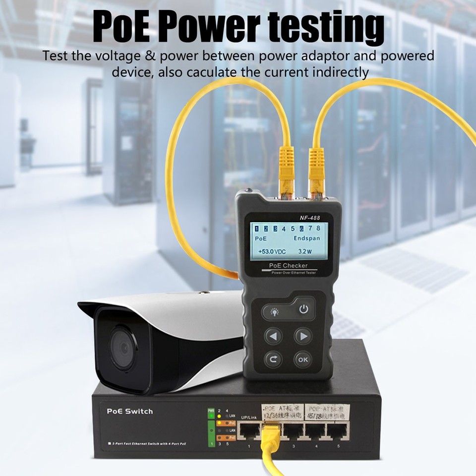 NOYAFA NF-488 POE Tester for Power Over Ethernet,Network Cable POE ...