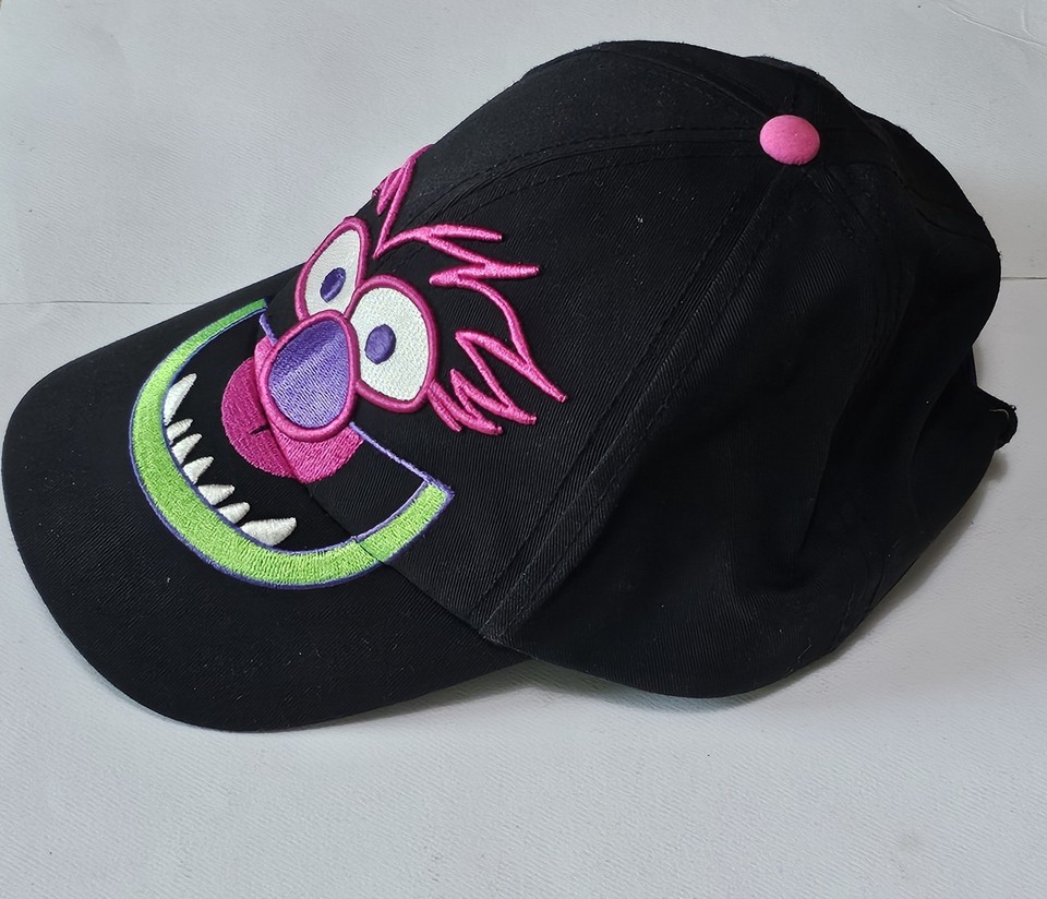 Disney The Muppets ANIMAL Snapback Hat Neon Black Pink Adjustable ...