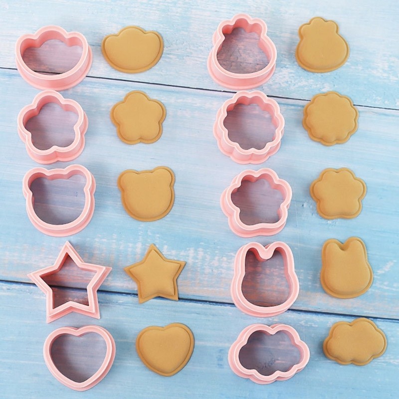 10Pcs Plastic Cartoon Pattern Cookie Cutter Biscuit Molds Cookie ...