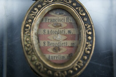 19TH ST BENEDICT FRANCIS GERONIMO ADEODATUS MULTIRELIQUARY 4 RELICS ...