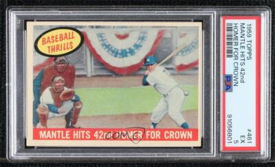 1959 Topps Mickey Mantle Hits 42nd Homer for Crown #461 PSA 5 HOF | eBay