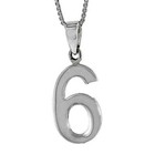 Sterling Silver Any One Number Pendant from 0 to 24 w/ 18" Italian Box ...