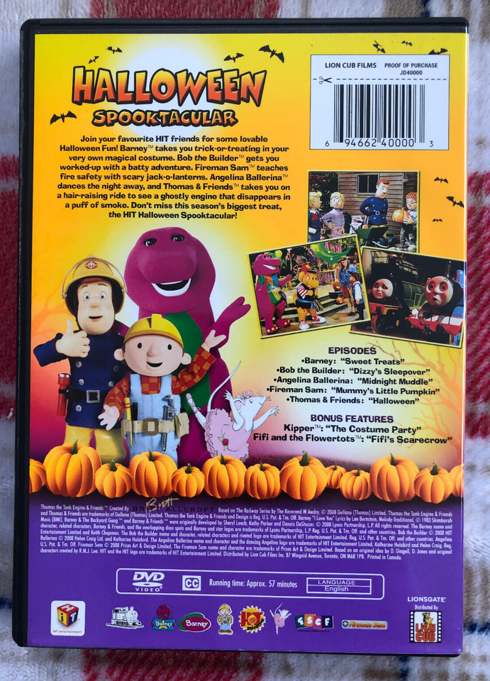 HIT FAVOURITES HALLOWEEN SPOOKTACULAR Barney, Thomas & Friends DVD, NO ...