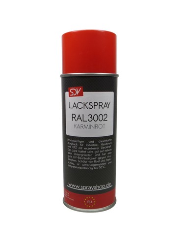 1x LACKSPRAY RAL 3002 KARMINROT glänzend 400ml Acryllack ...