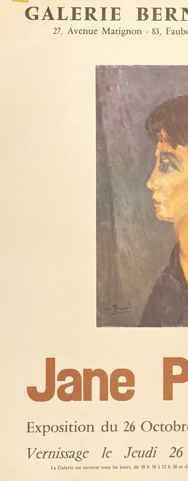 JANE PERRÉE ORIGINAL ART POSTER PRINT EXHIBITION GALERIE BERNHEIM-JEUNE ...